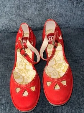 Fly London | Shoes | Fly London Yuna Wedge Mary Jane Shoes Red | Poshmark